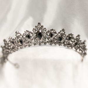 Michelle's Tiara in Black & Antique Silver - Etsy