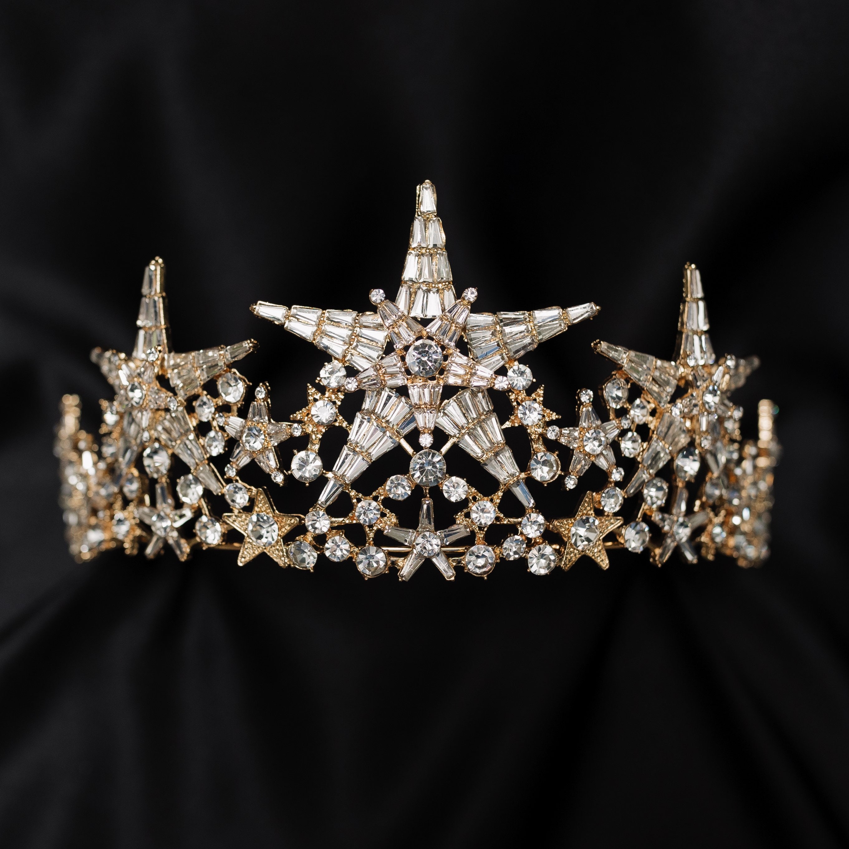 Shayla's Star Tiara - Gold Color Metal, Clear Crystal Faux Diamond - Etsy