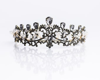 Molly's Tiara With Clear Crystal Faux Diamonds in Gold Color Metal - Etsy