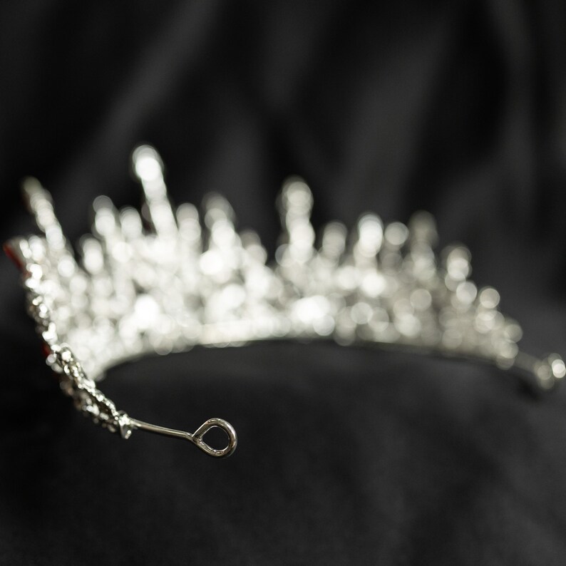 Helena's Tiara in Red & Silver - Red Faux Ruby, Faux Diamond, Clear ...