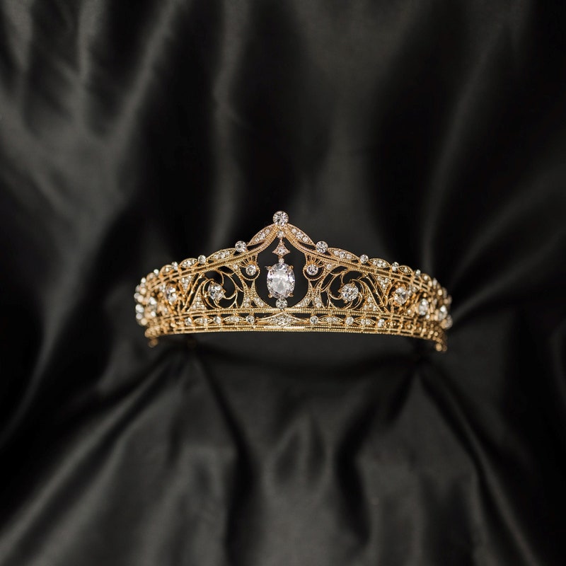 Gold Bridal Tiara Art Deco - Etsy