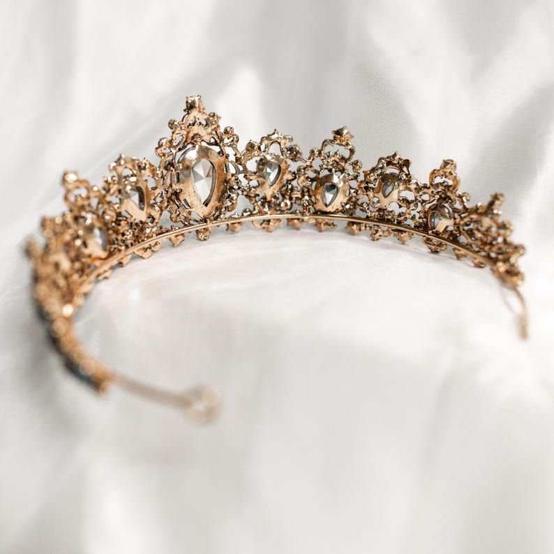 Michelle's Tiara in Teal & Antique Gold - Teal Turquoise Blue Color ...