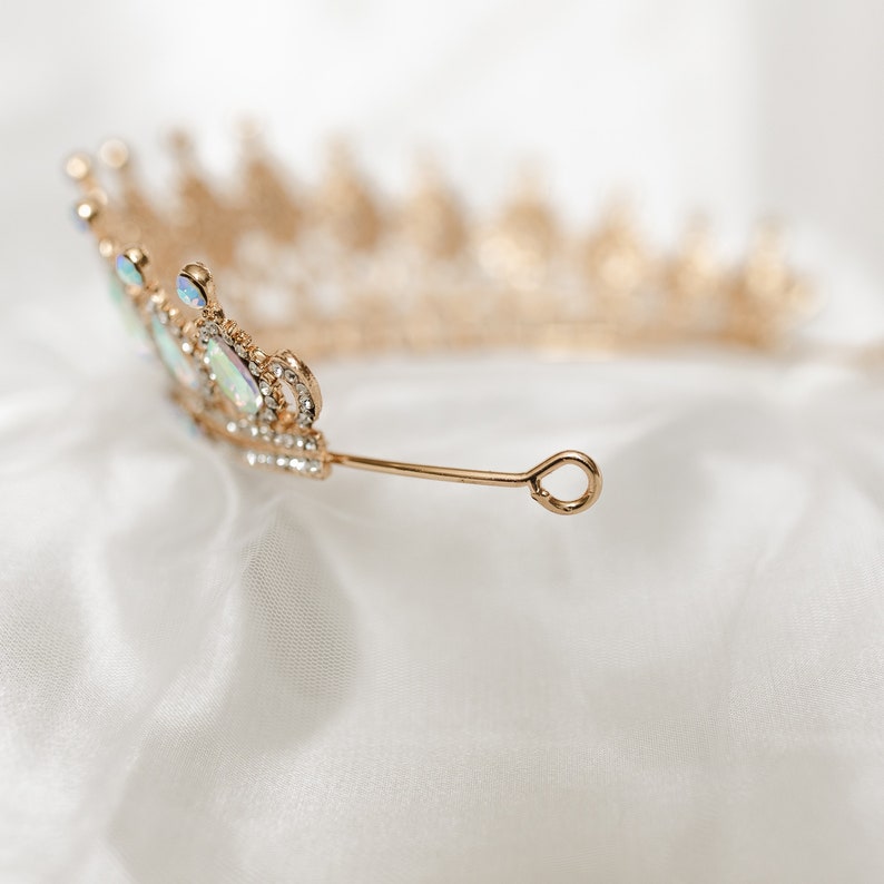 Saya's Tiara in Iridescent Crystal Opal & Gold Color Metal - Etsy