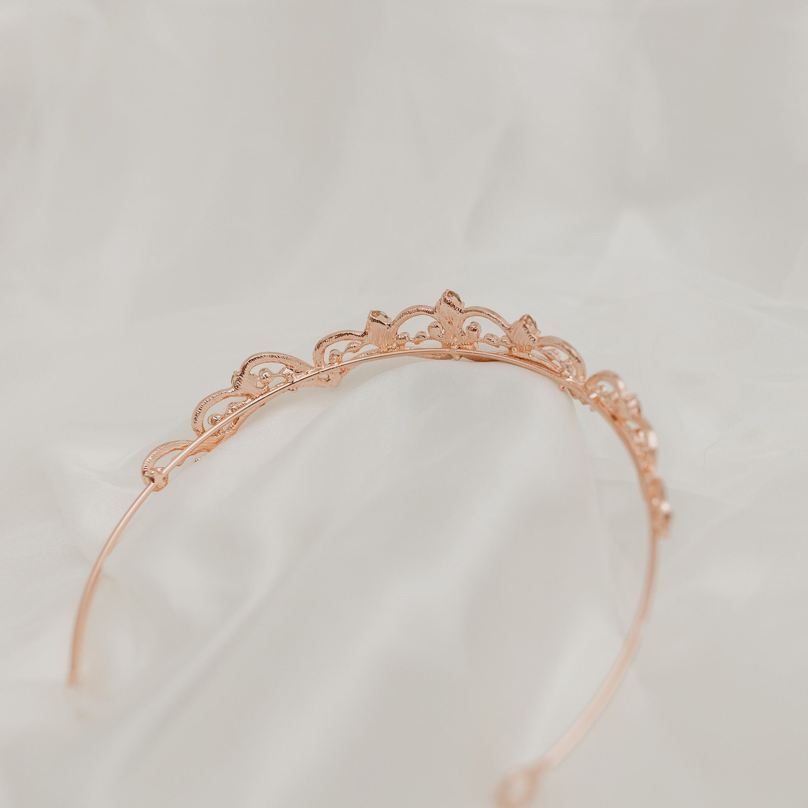 Elyse's Tiara in Rose Gold Pink Color Metal Petite - Etsy