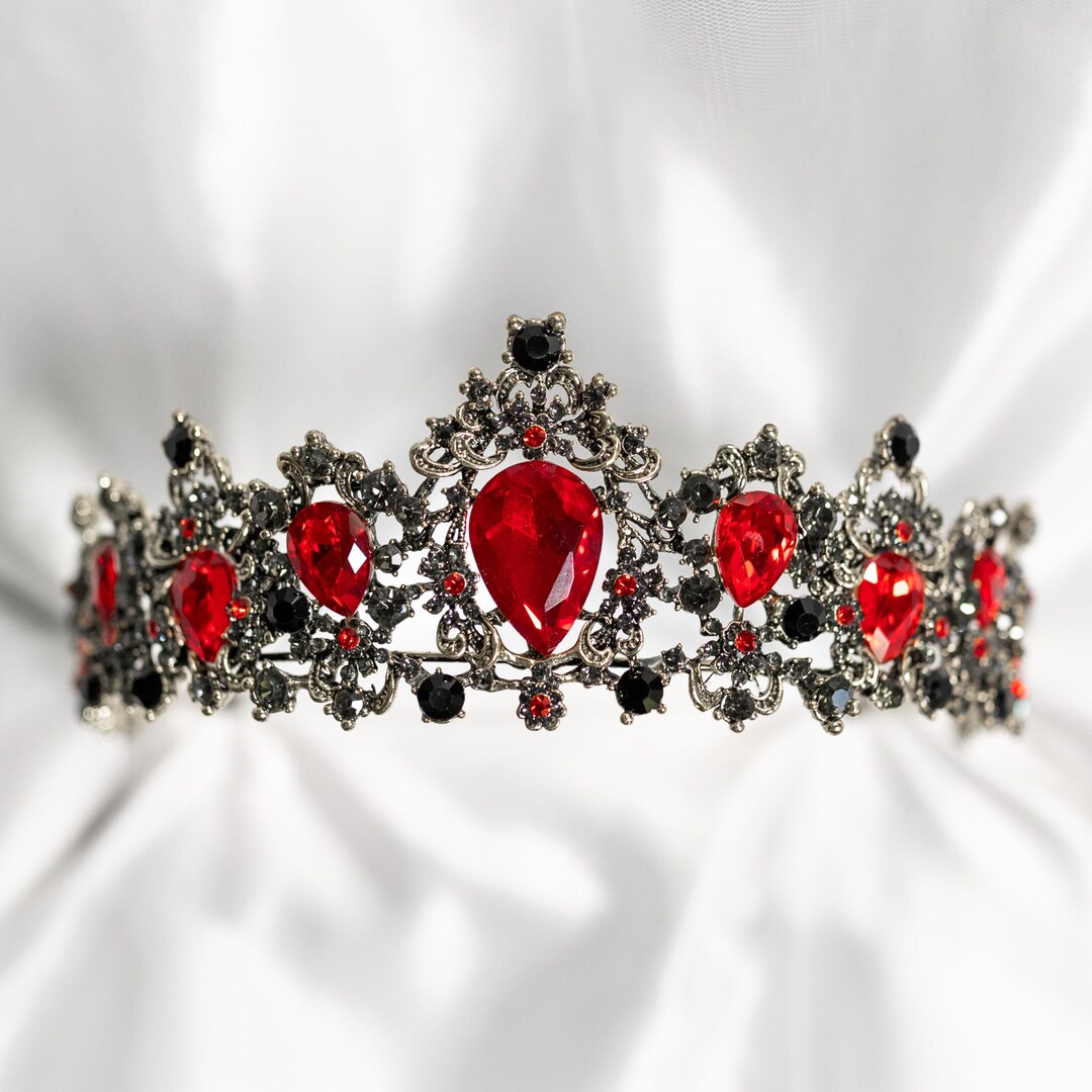 Michelle's Tiara - Red Faux Ruby, Faux Diamond, Clear Crystals in ...