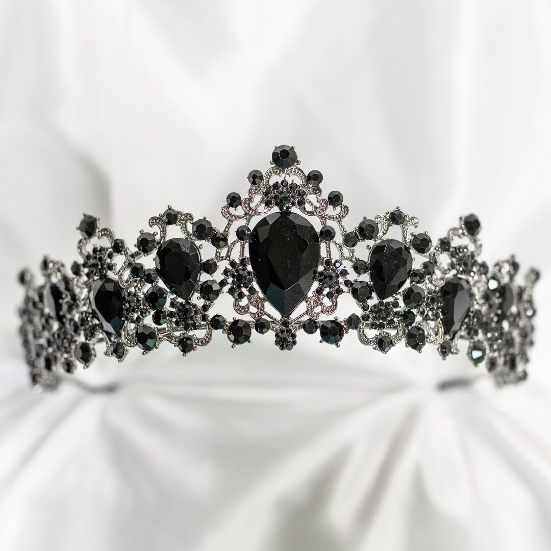 Michelle's Tiara in Black & Antique Silver - Etsy