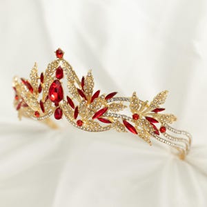 Arwen's Tiara in Red & Gold - Etsy