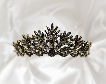 Molly's Tiara With Clear Crystal Faux Diamonds in Gold Color Metal - Etsy