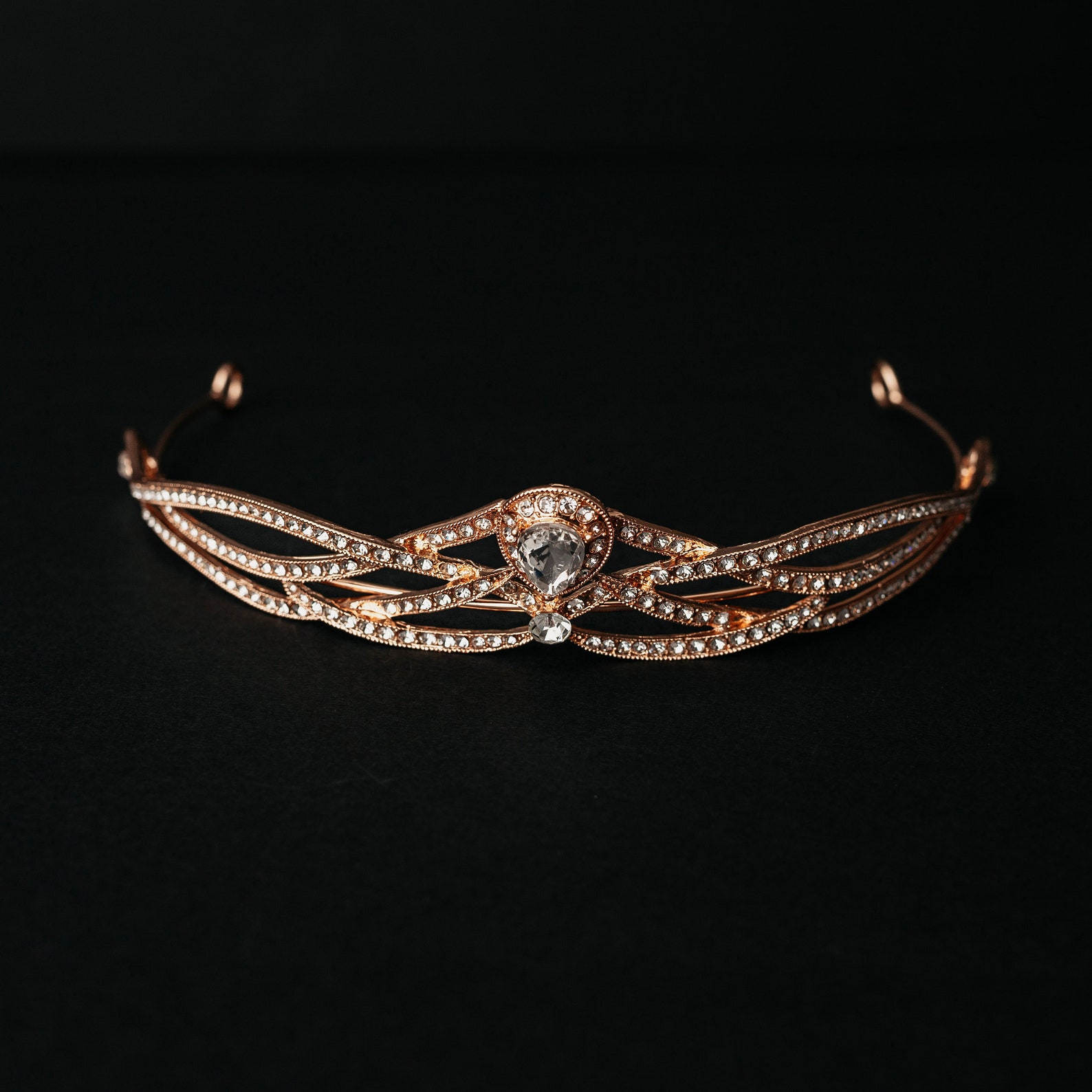 Fiona's Tiara in Gold Color Metal & Clear Crystal Faux Diamond Details ...