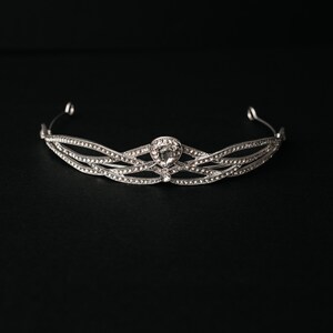 Fiona's Tiara in Silver White Gold Color Metal & Clear Crystal Faux ...