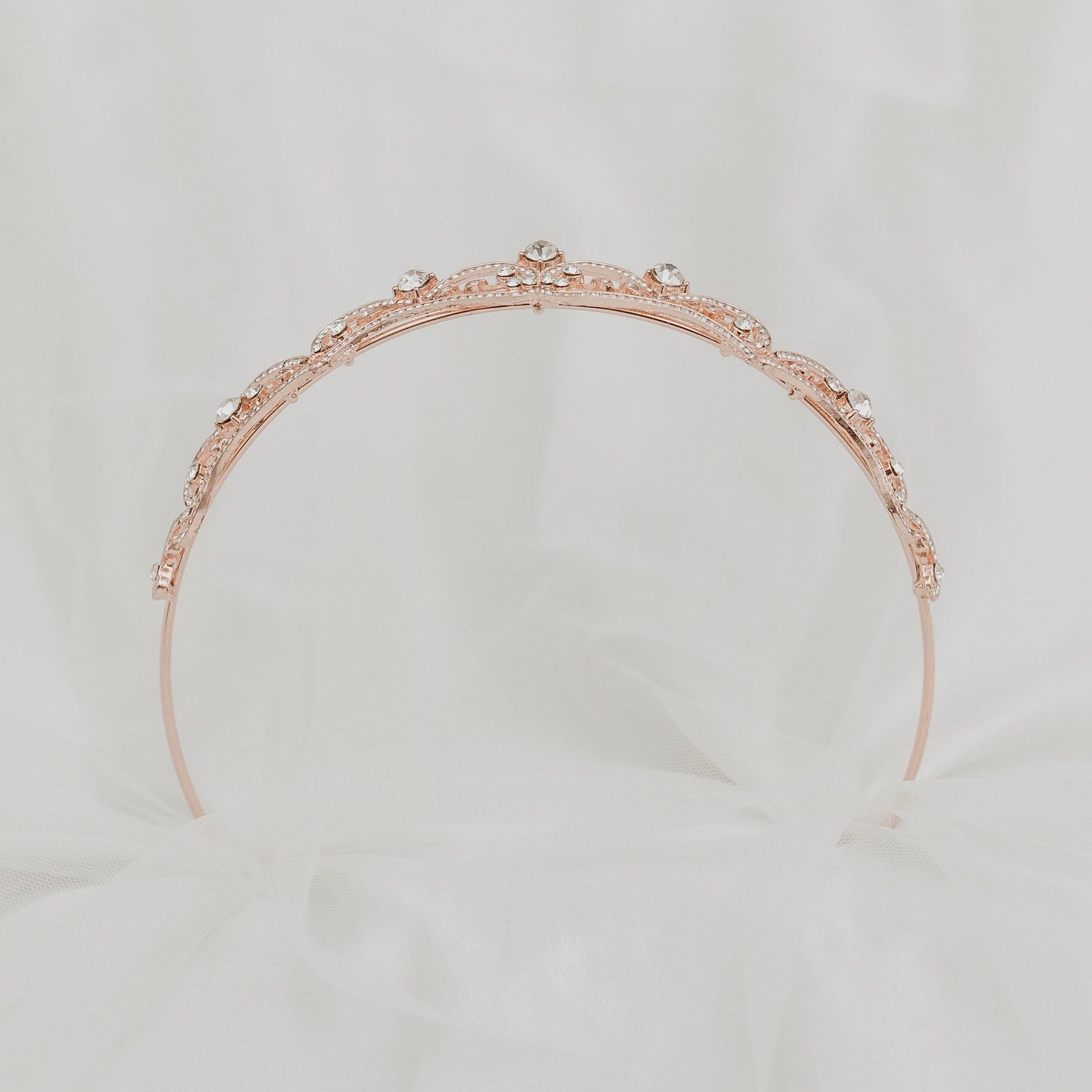 Elyse's Tiara in Rose Gold Pink Color Metal Petite - Etsy