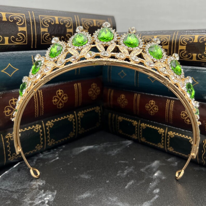 Saya's Tiara Light Green Faux Peridot Clear Crystal - Etsy