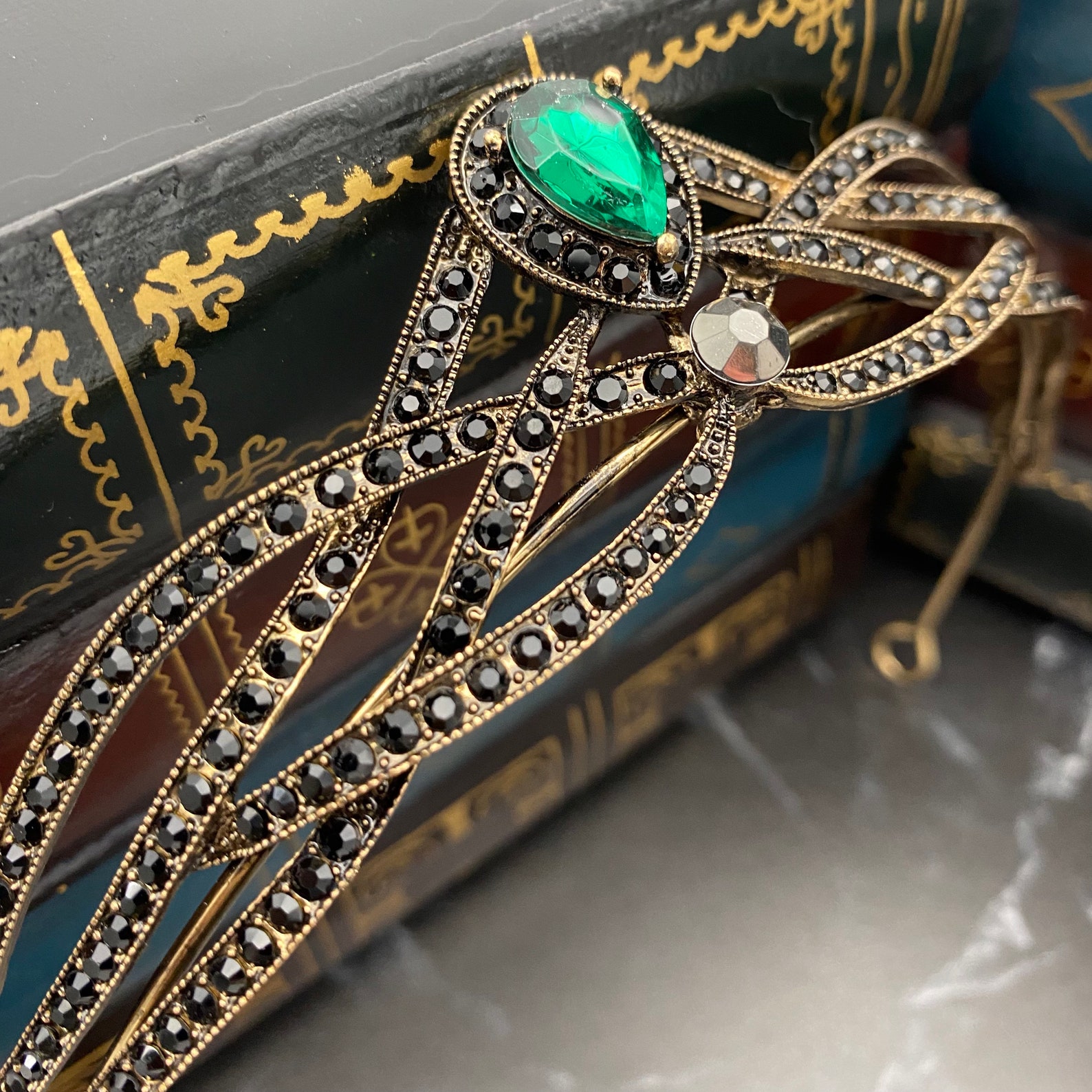 Fiona's Tiara in Green Faux Emerald & Black Color Crystals - Etsy