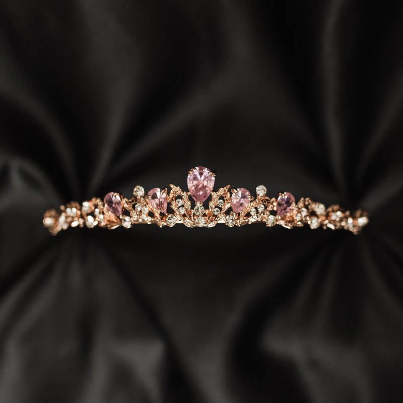 Pink Diamond Tiara Ring - Etsy