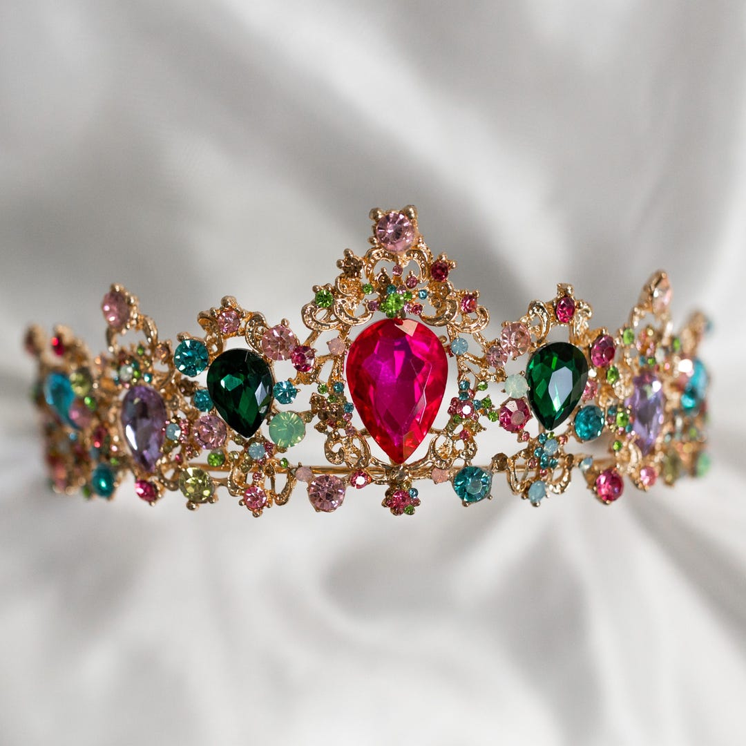 Michelle's Tiara in Multi Color & Gold - Etsy