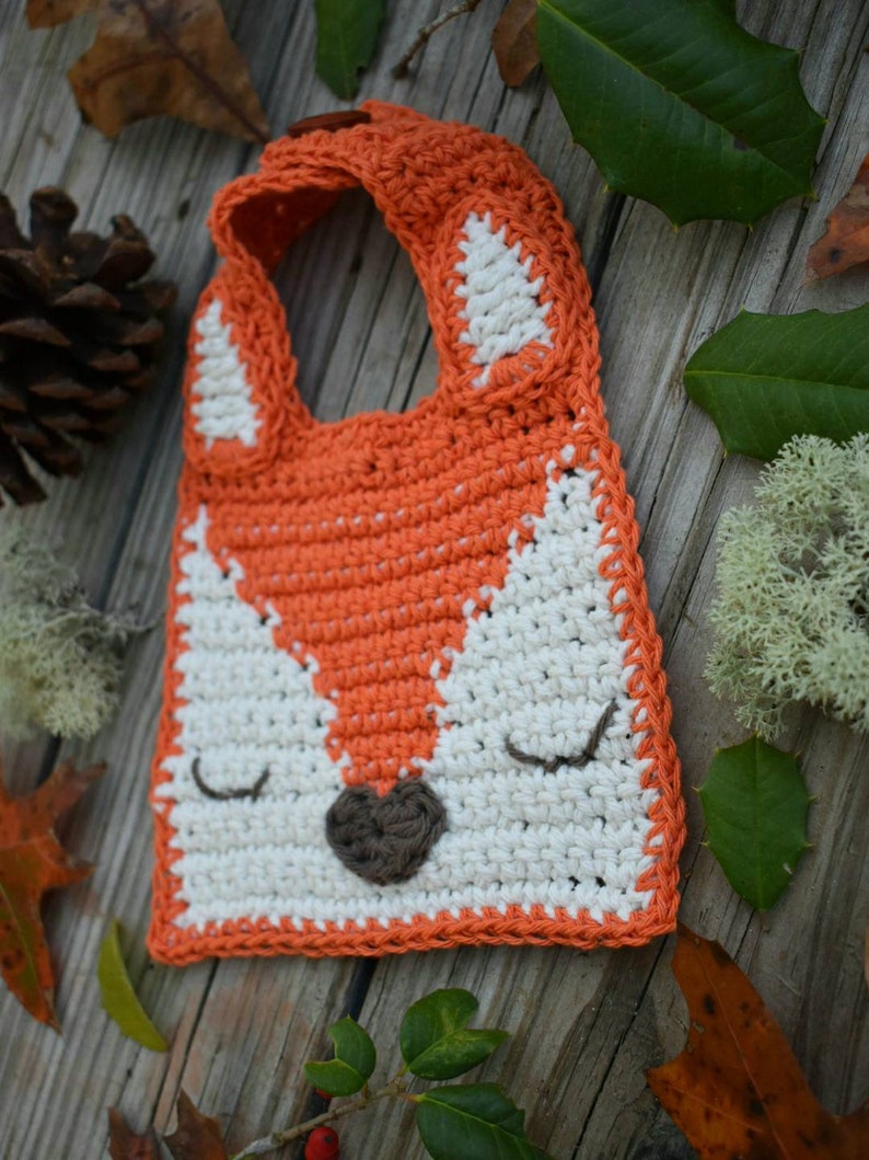 Woodland Fox Baby Bib Crochet Pattern Pdf Pattern Drool Bib - Etsy