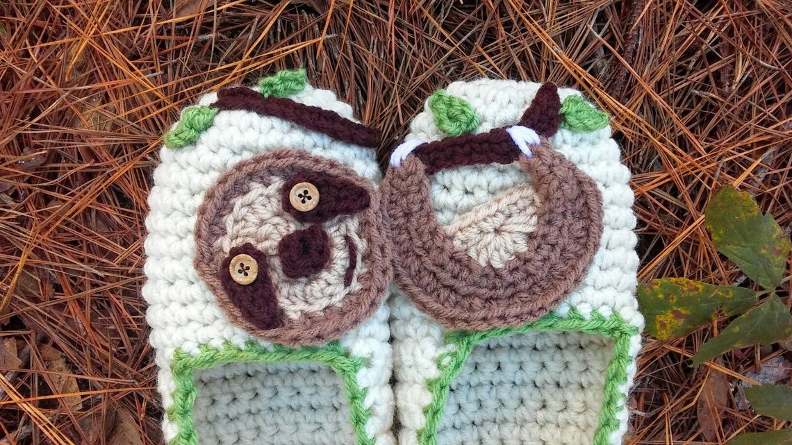 Happy Sloth Crochet Slippers Pattern Handmade Slippers Pdf - Etsy