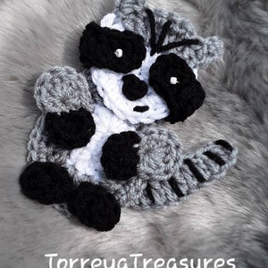 Torrey Raccoon Applique Crochet Pattern, Easy Crochet Animal Pattern ...