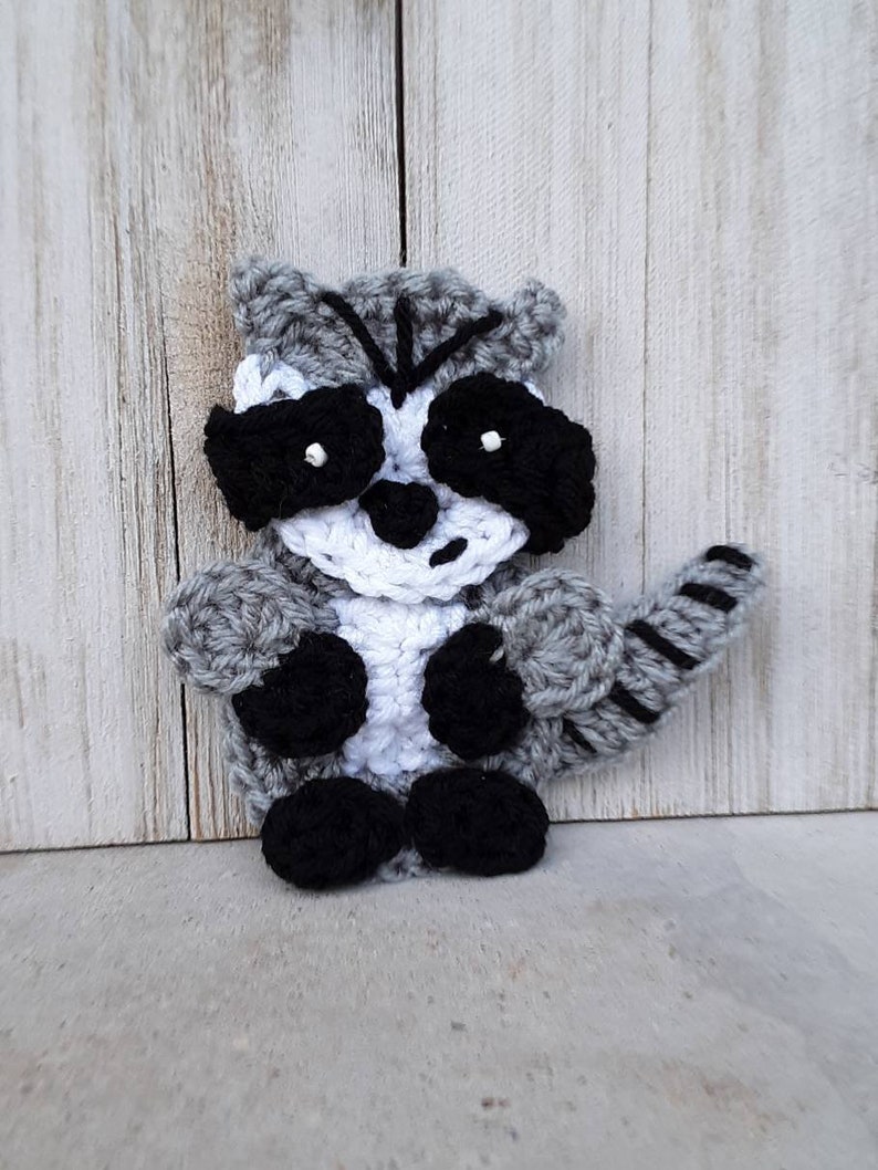 Torrey Raccoon Applique Crochet Pattern Easy Crochet Animal - Etsy