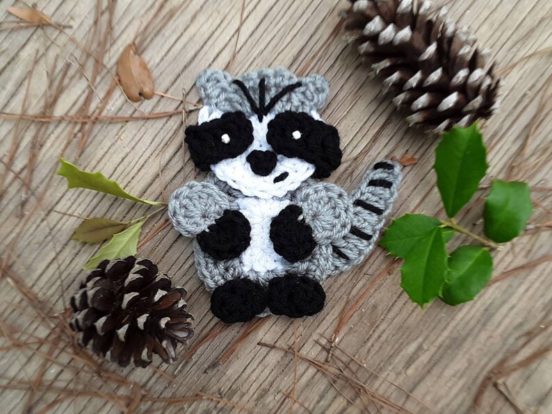Torrey Raccoon Applique Crochet Pattern Easy Crochet Animal - Etsy