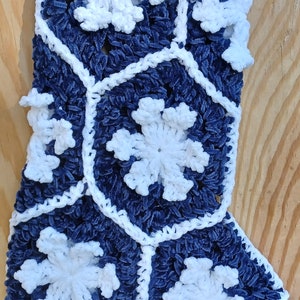 Snowflake Hexagon Stocking Crochet Pattern, Instant Download Crochet ...