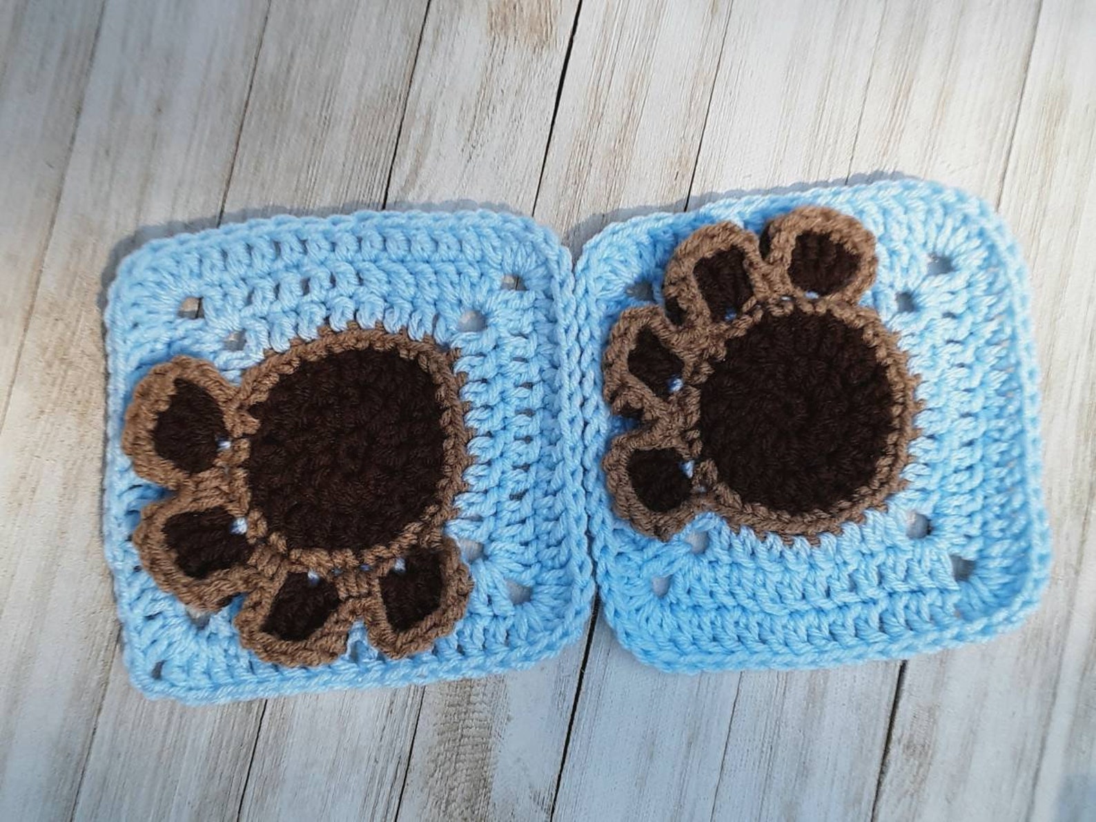 Paw Print Granny Square Easy Crochet Pattern, Pet Paw Print Design ...