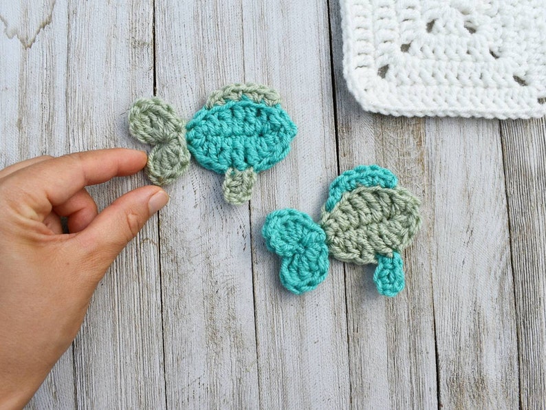 Crochet Fish Applique Digital Pattern Easy Animal Applique | Etsy