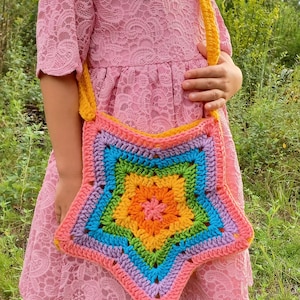 Rainbow Star Purse Digital Crochet Pattern, Instant Download Star Cross ...