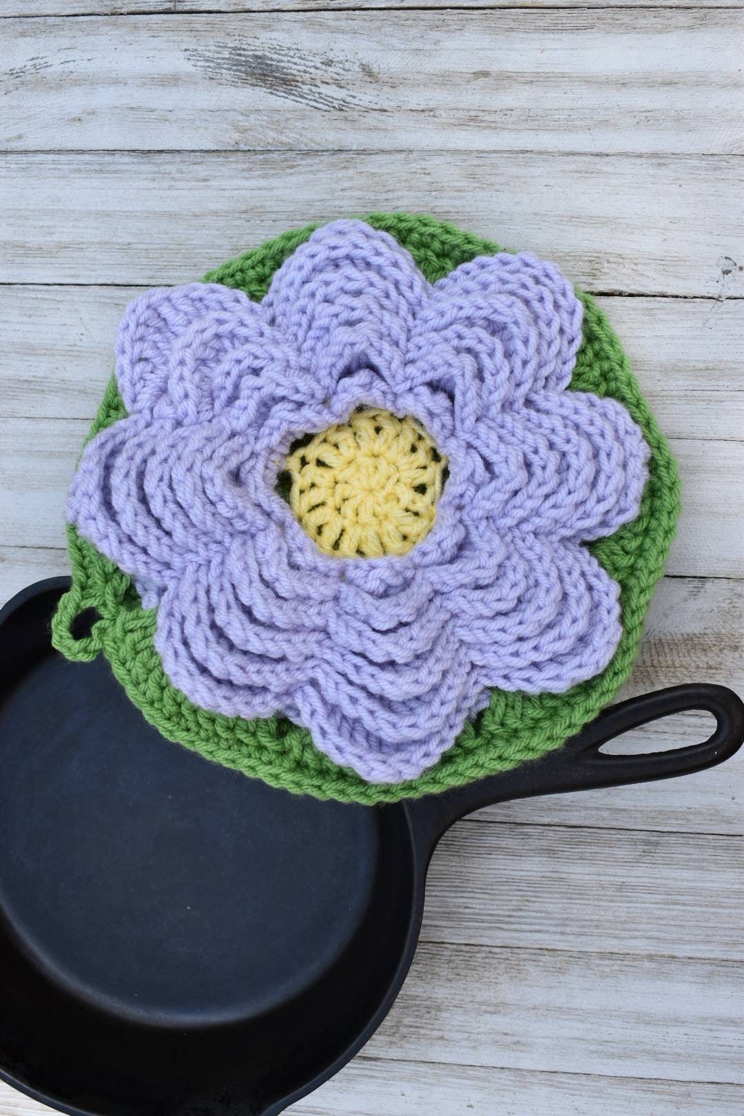 Crochet Pattern Flower Potholder pattern easy crochet | Etsy