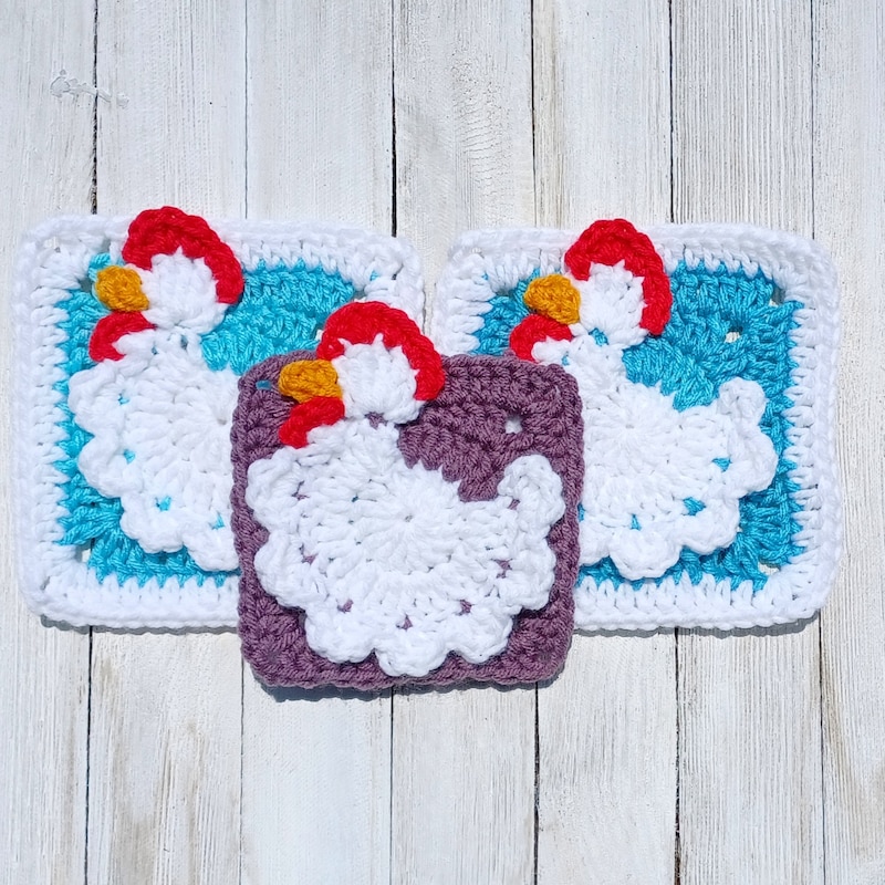 Granny Square Chicken Pattern - Etsy UK