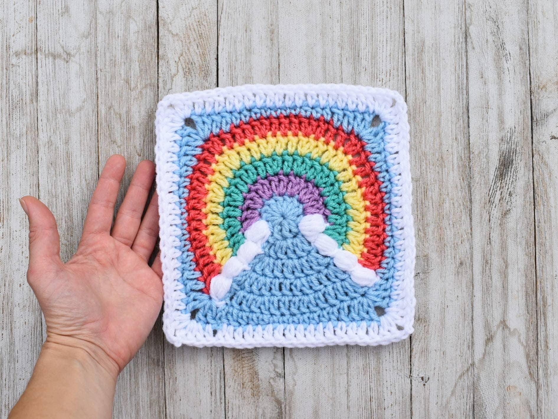 Rainbow Granny Square Crochet Pattern, Easy Skill (PDF Pattern) - Etsy