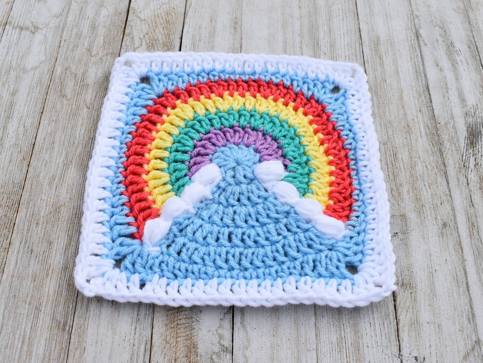 Rainbow Granny Square Crochet Pattern, Easy Skill (PDF Pattern) - Etsy