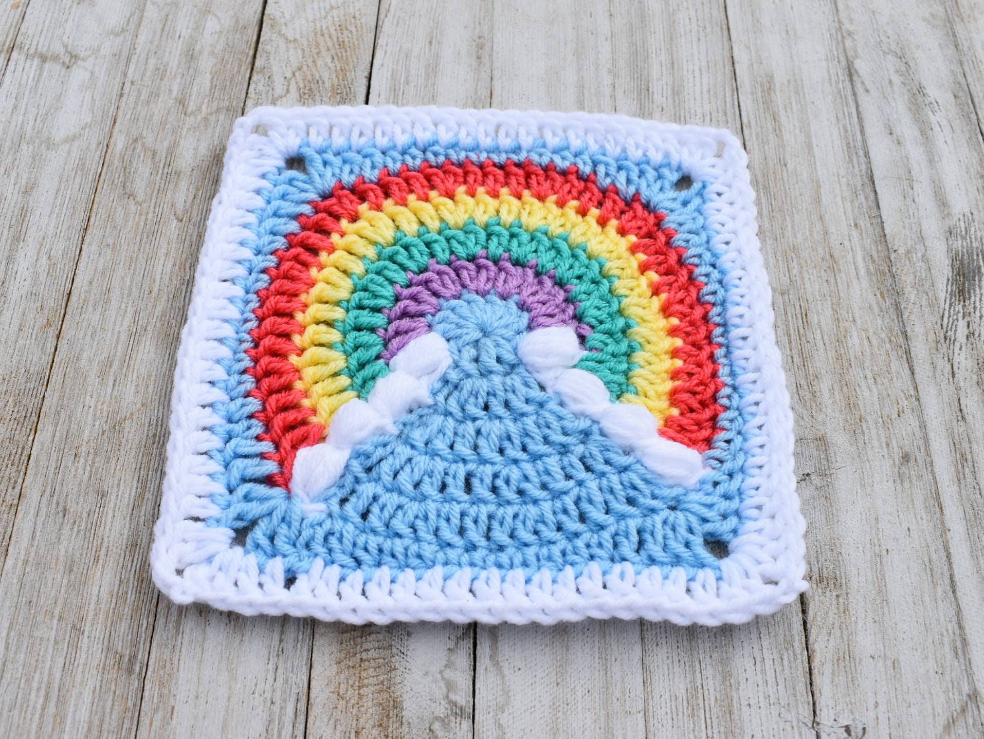 Rainbow Granny Square Crochet Pattern, Easy Skill (PDF Pattern) - Etsy