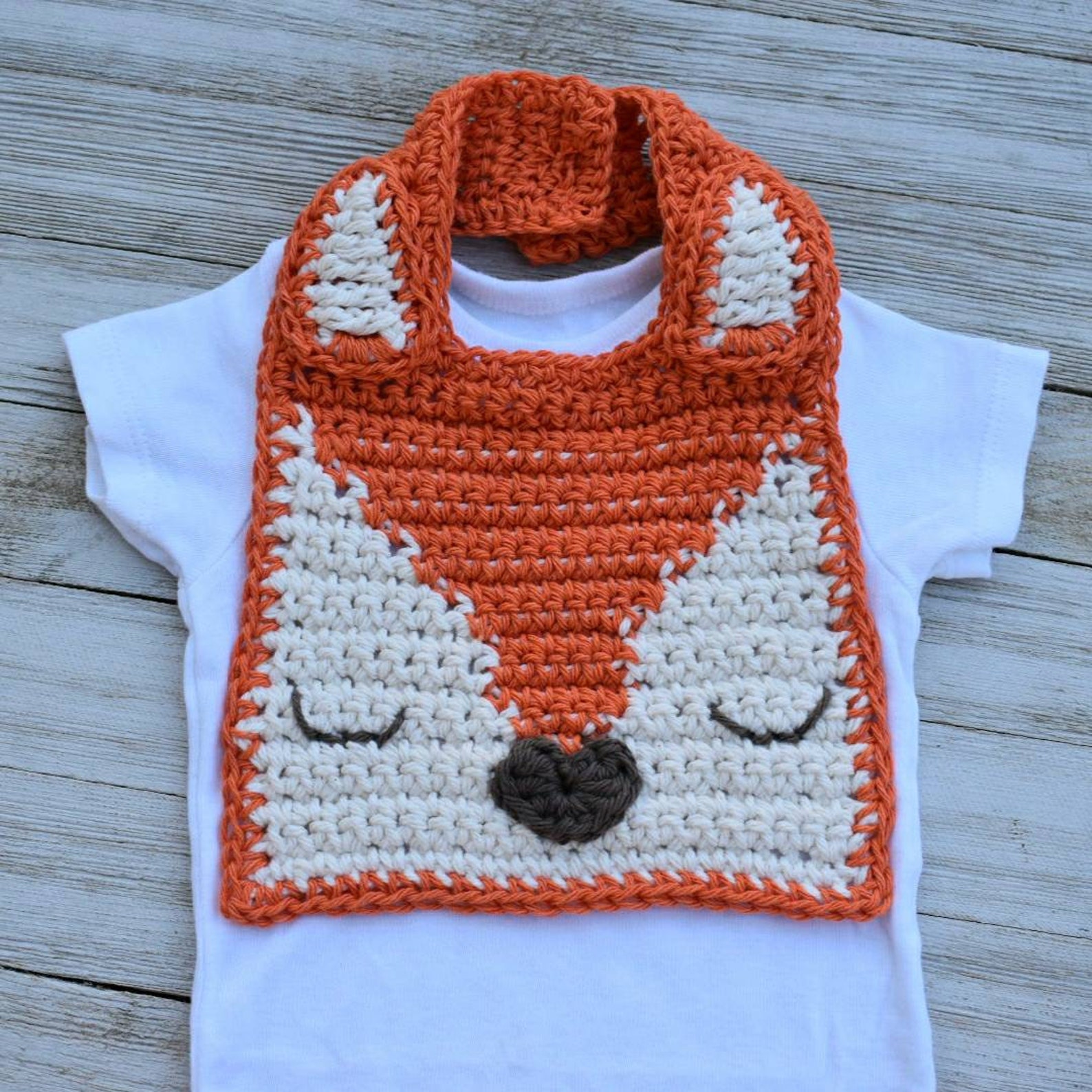 Woodland Fox Baby Bib Crochet Pattern Pdf Pattern Drool Bib - Etsy