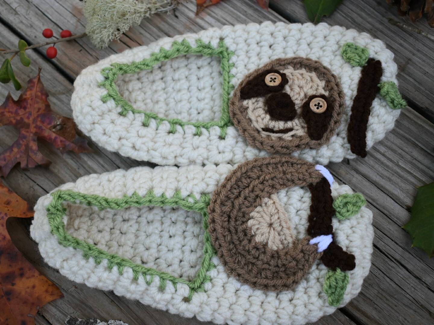 Happy Sloth Crochet Slippers Pattern Handmade Slippers Pdf - Etsy