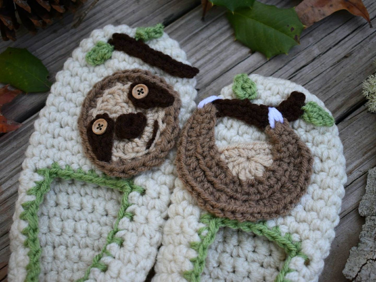 Happy Sloth Crochet Slippers Pattern Handmade Slippers Pdf - Etsy