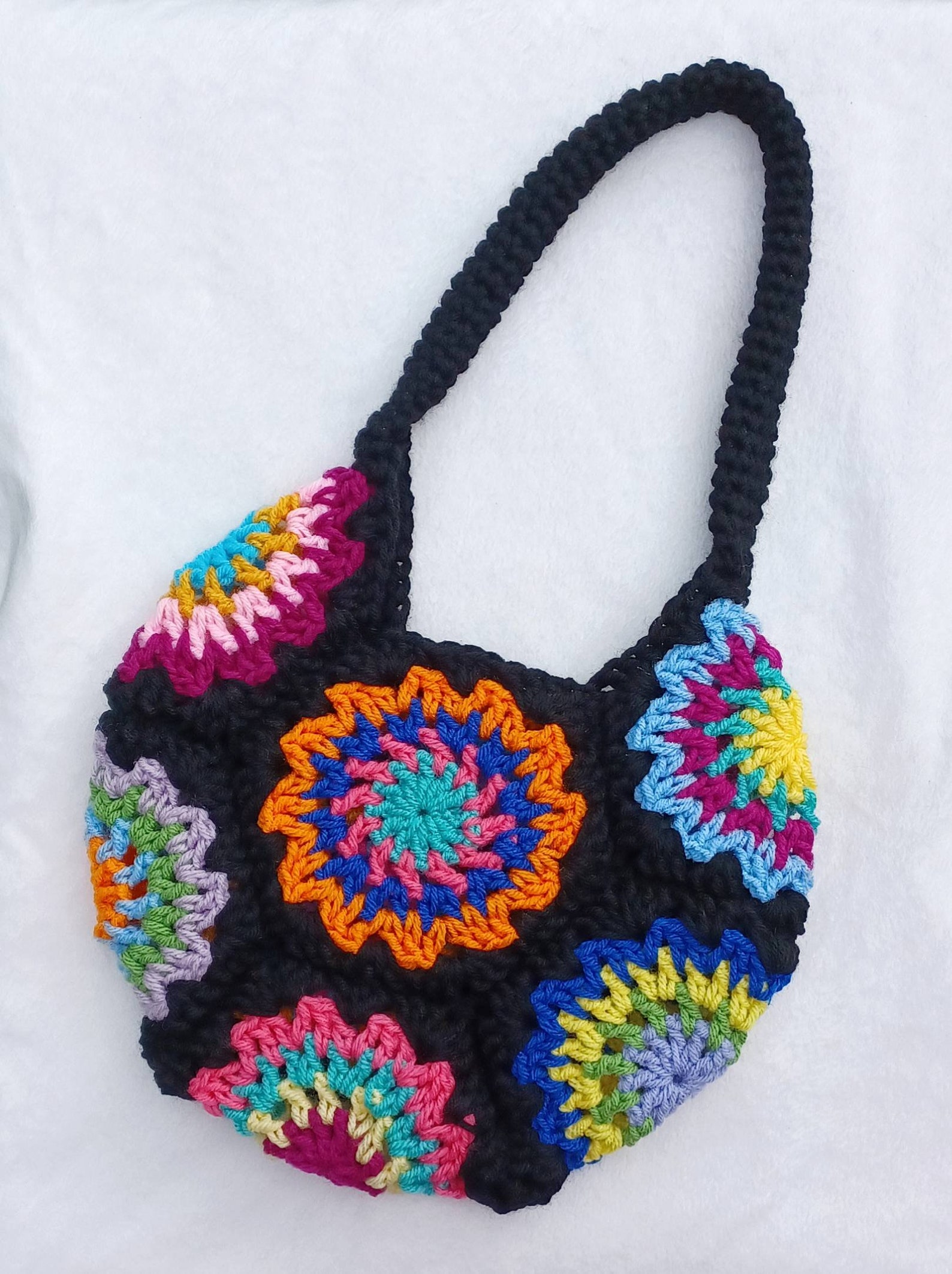 Pinion Flower Crochet Handbag Pattern, Granny Square Hexagon (PDF ...