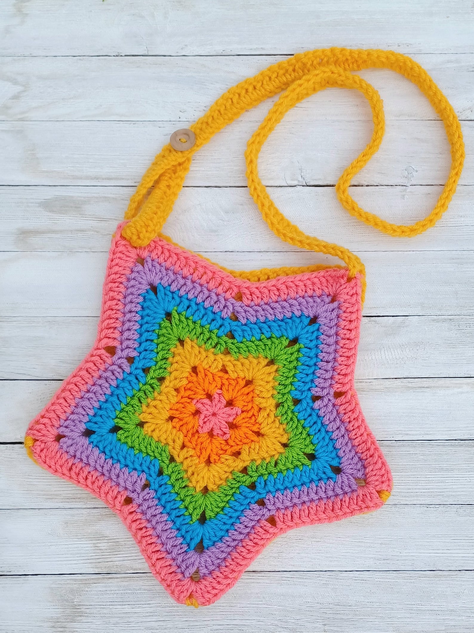 Rainbow Star Purse Digital Crochet Pattern, Instant Download Star Cross ...