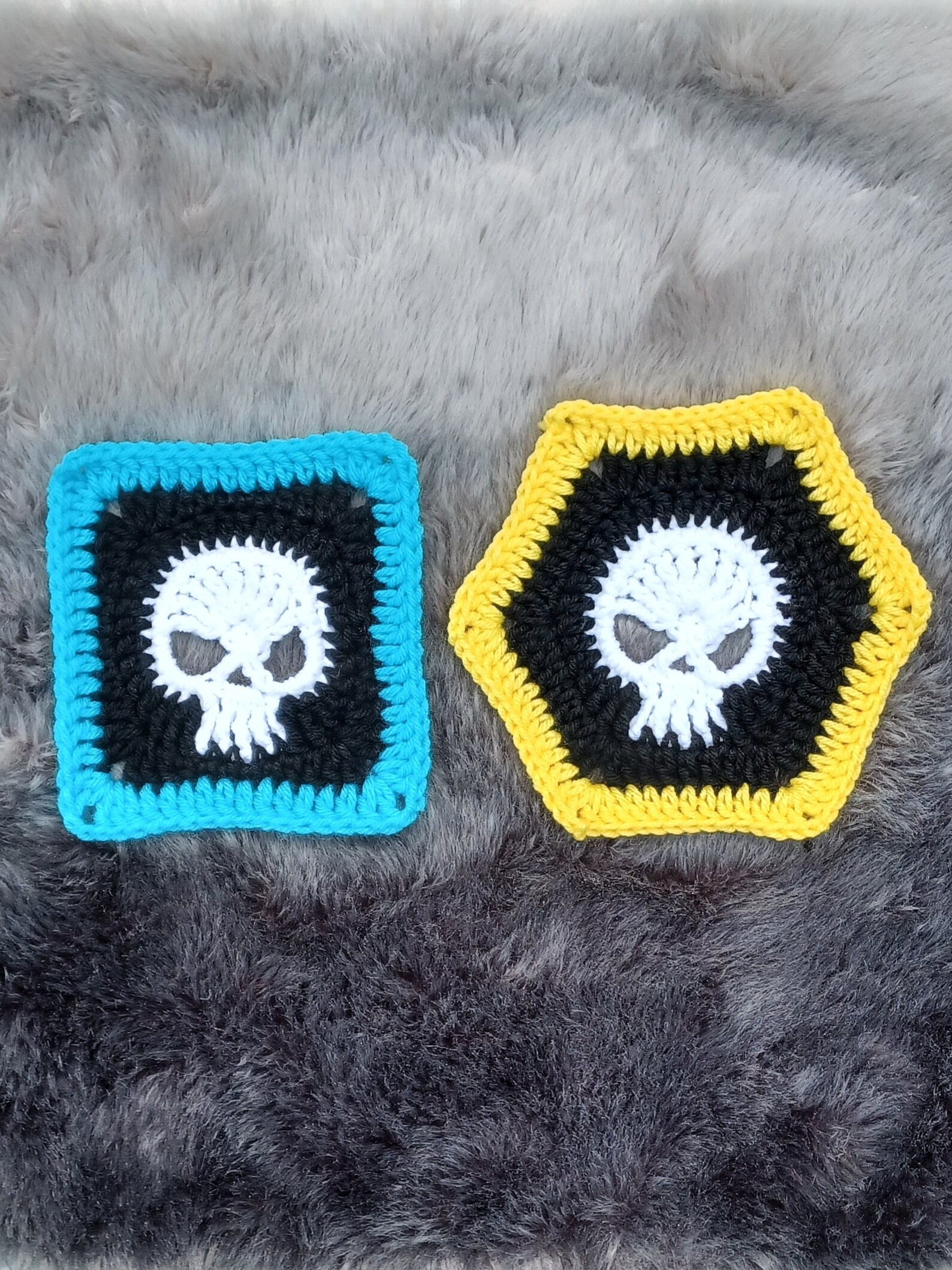 Skull Granny Square Digital Pattern, Crochet Skeleton, Skull Afghan ...