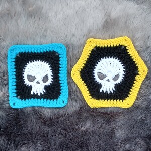 Skull Granny Square Digital Pattern, Crochet Skeleton, Skull Afghan ...