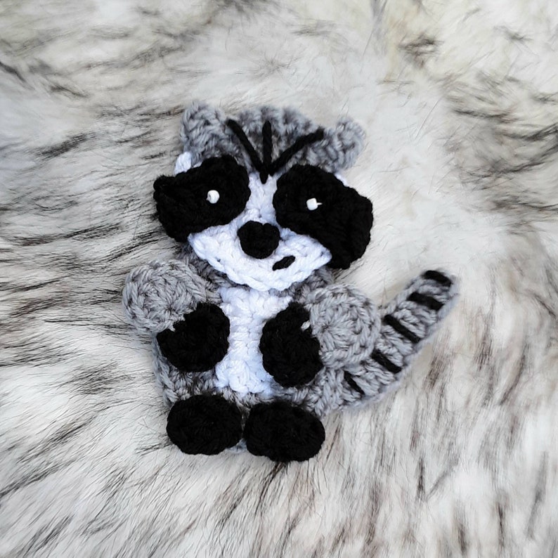 Torrey Raccoon Applique Crochet Pattern Easy Crochet Animal - Etsy