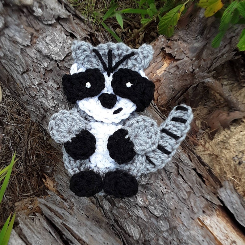 Torrey Raccoon Applique Crochet Pattern Easy Crochet Animal - Etsy
