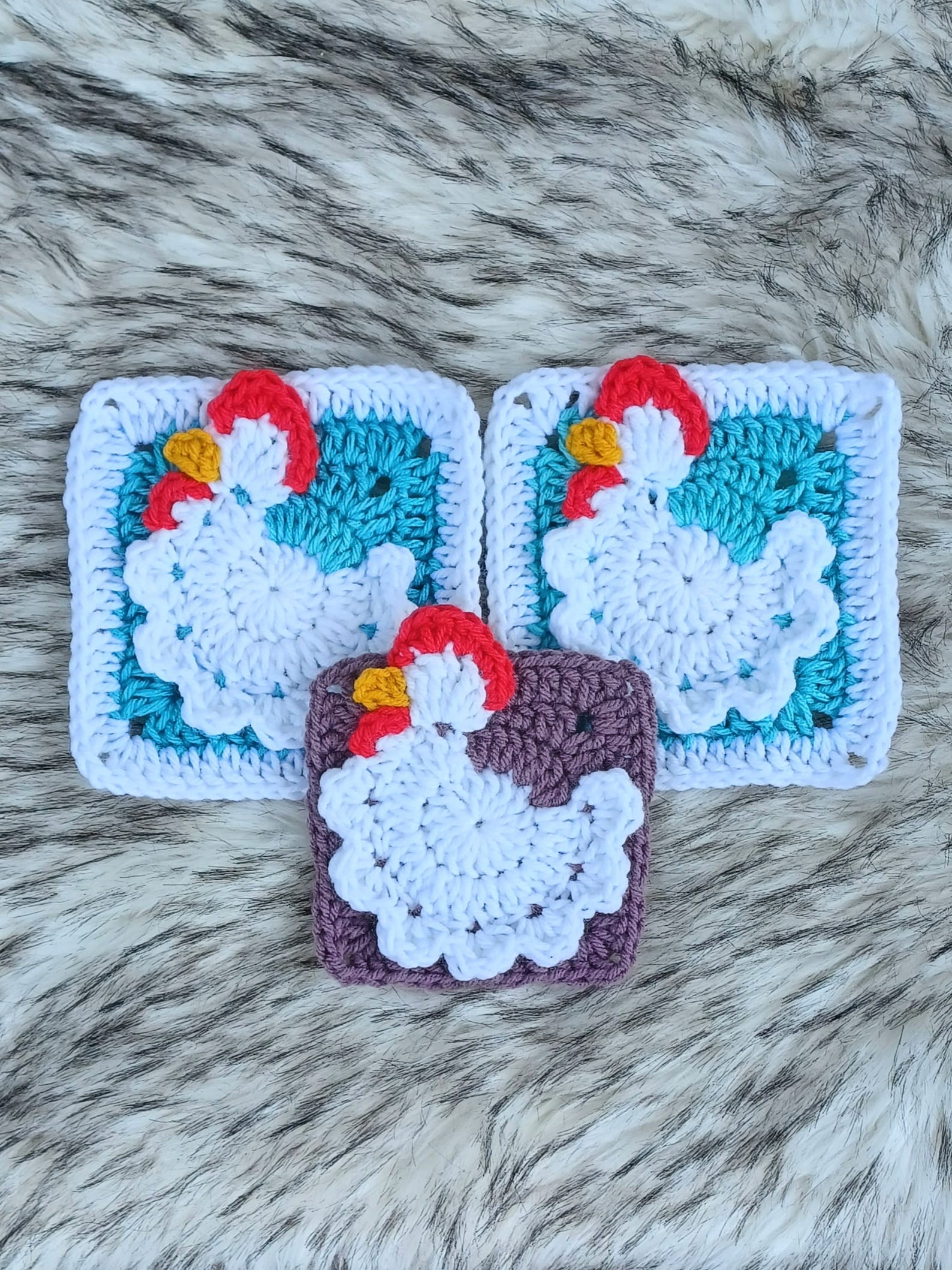Chicken Granny Square Crochet Pattern, Easy Download (PDF) - Etsy