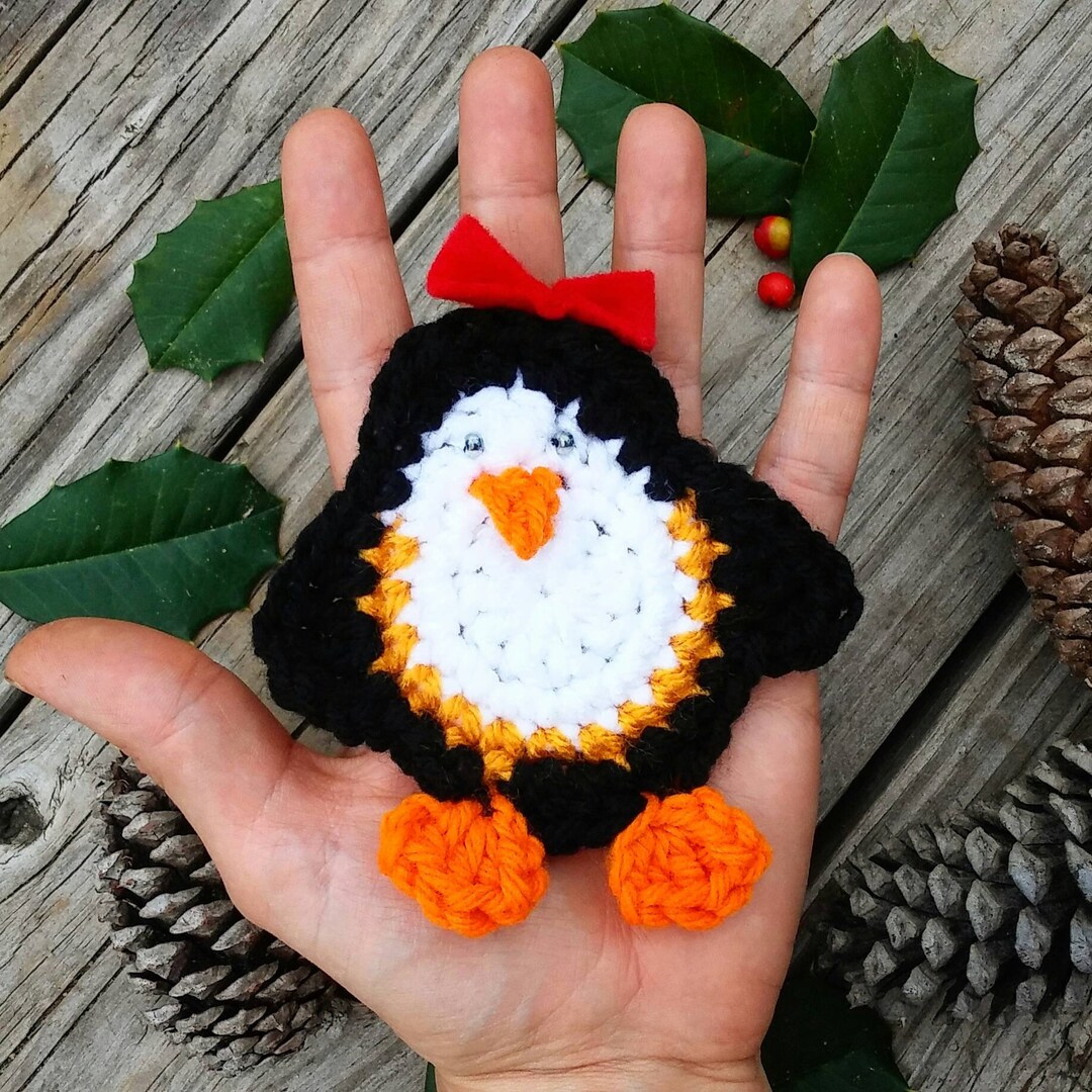 Crochet Penguin Applique Pdf Pattern, Crochet Penguin Patch, Penguin Decoration, Crochet ...
