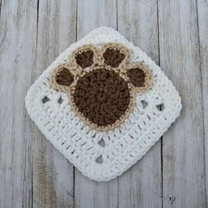 Paw Print Granny Square Easy Crochet Pattern, Pet Paw Print Design ...