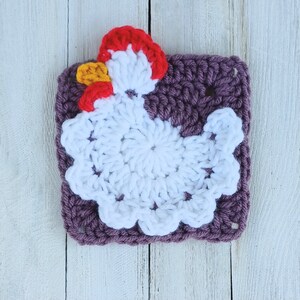Chicken Granny Square Digital Crochet Pattern, Instant Download Easy ...