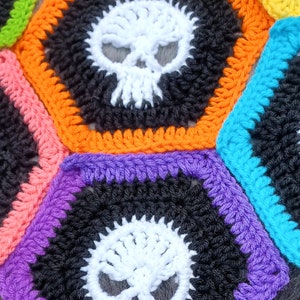 Skull Granny Square Digital Pattern, Crochet Skeleton, Skull Afghan ...