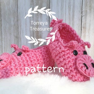 Torreya Piggy Crochet Slippers Pattern, Instant Download PDF Easy ...