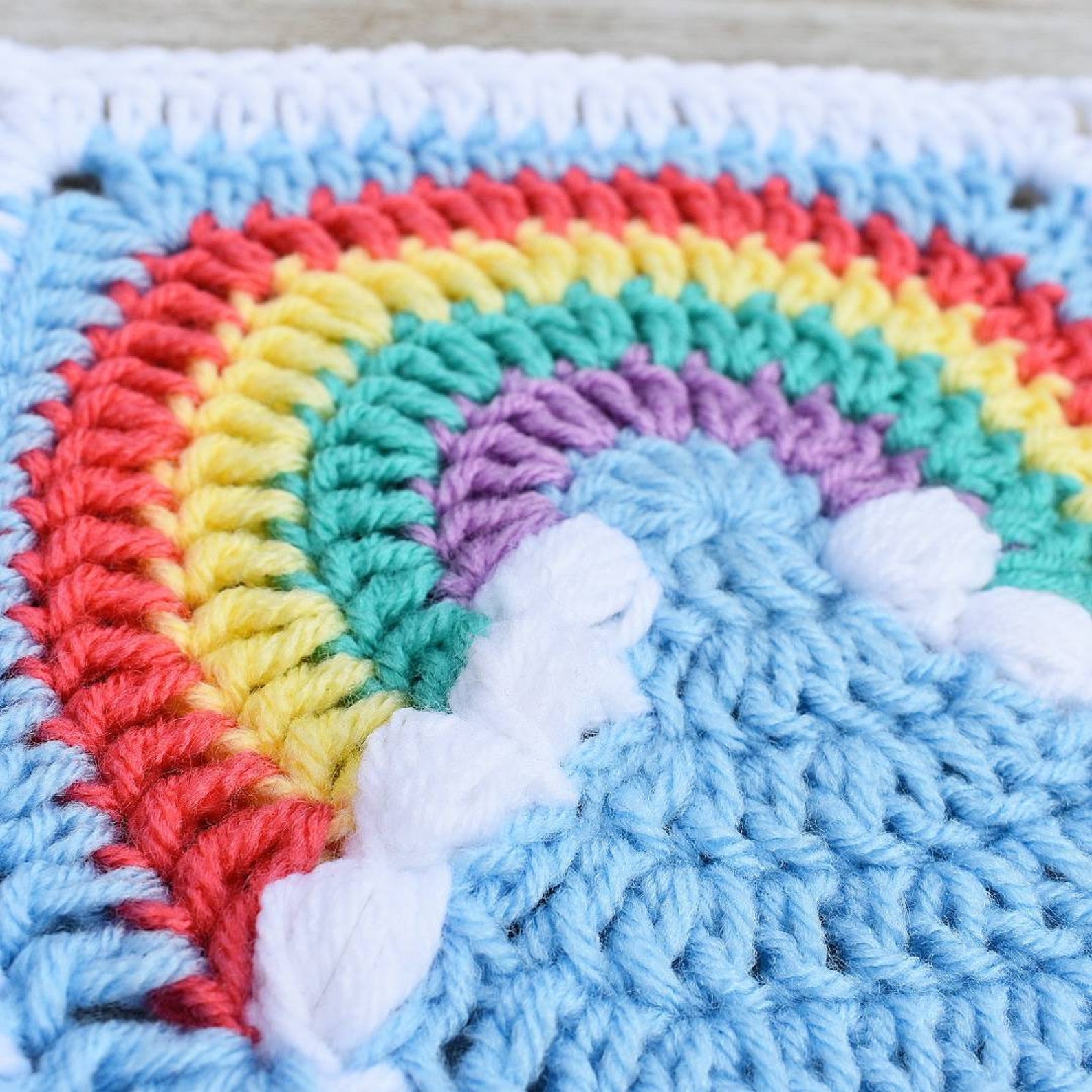 Rainbow Granny Square Crochet Pattern, Easy Skill (PDF Pattern) - Etsy