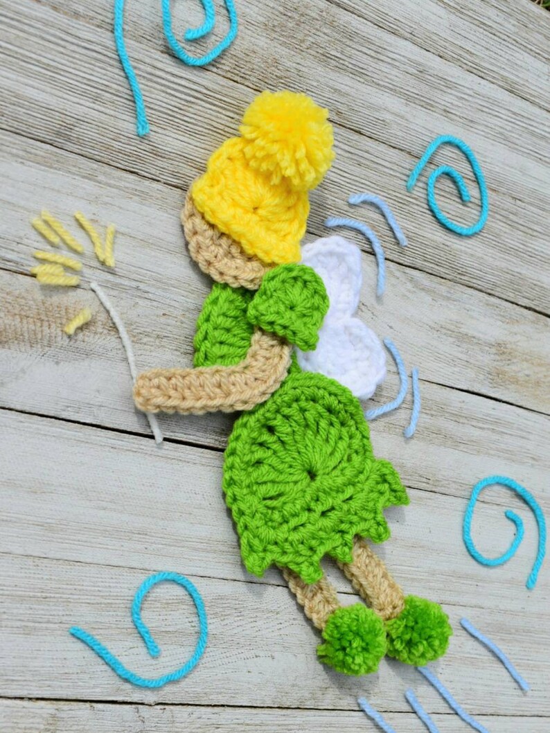 Crochet Fairy Applique Torreya Fairy Applique Easy Crochet - Etsy